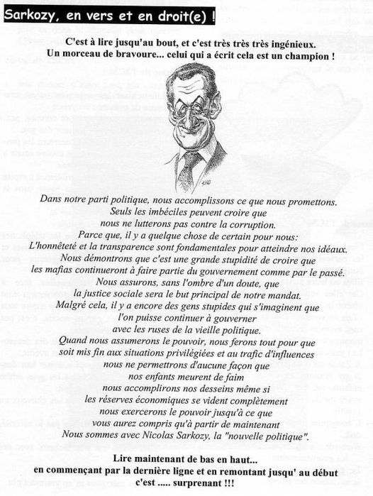 Sarkozy, en vers et endroit(e) ! – Profession Gendarme