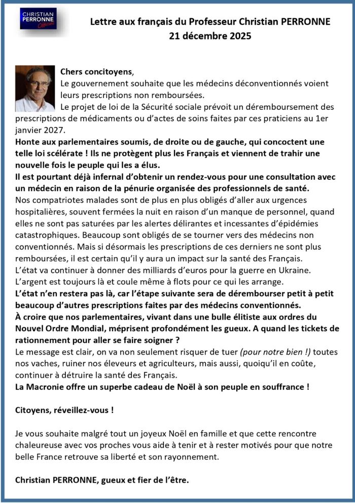 Pr Christian Perronne : « Nous nous battons aussi pour nos enfants et ...